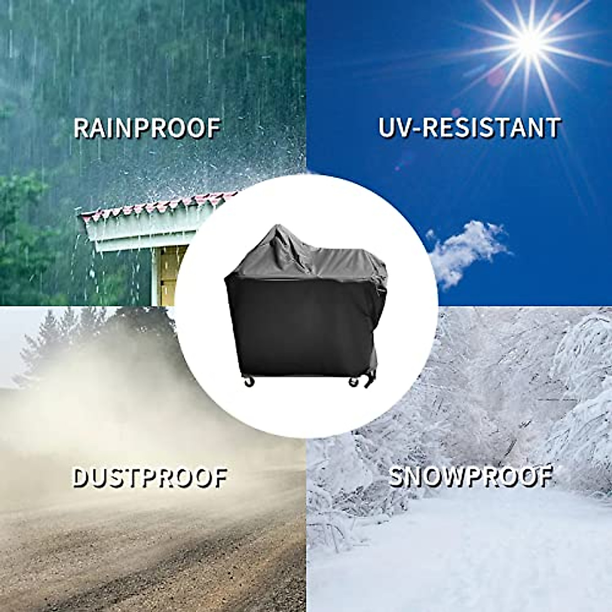 Andacar Outdoor Sink Cover for Cuisinart Outdoor Prep Table, Waterproof Sink Station Cover Dustproof Prep Table Cover Durable Prep Station Cover for Grill Black-48x24x48inch