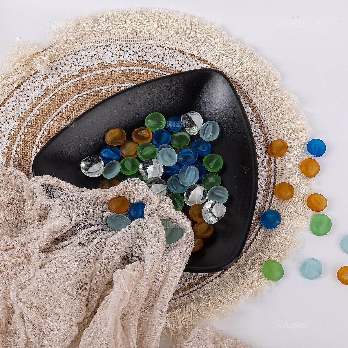 AUEAR, A5 Melamine Trinket Dish Decorative Jewelry Tray Dish Ring Holder Organizer for Jewelry Keys Food Safe Dishware Black (Triangle)