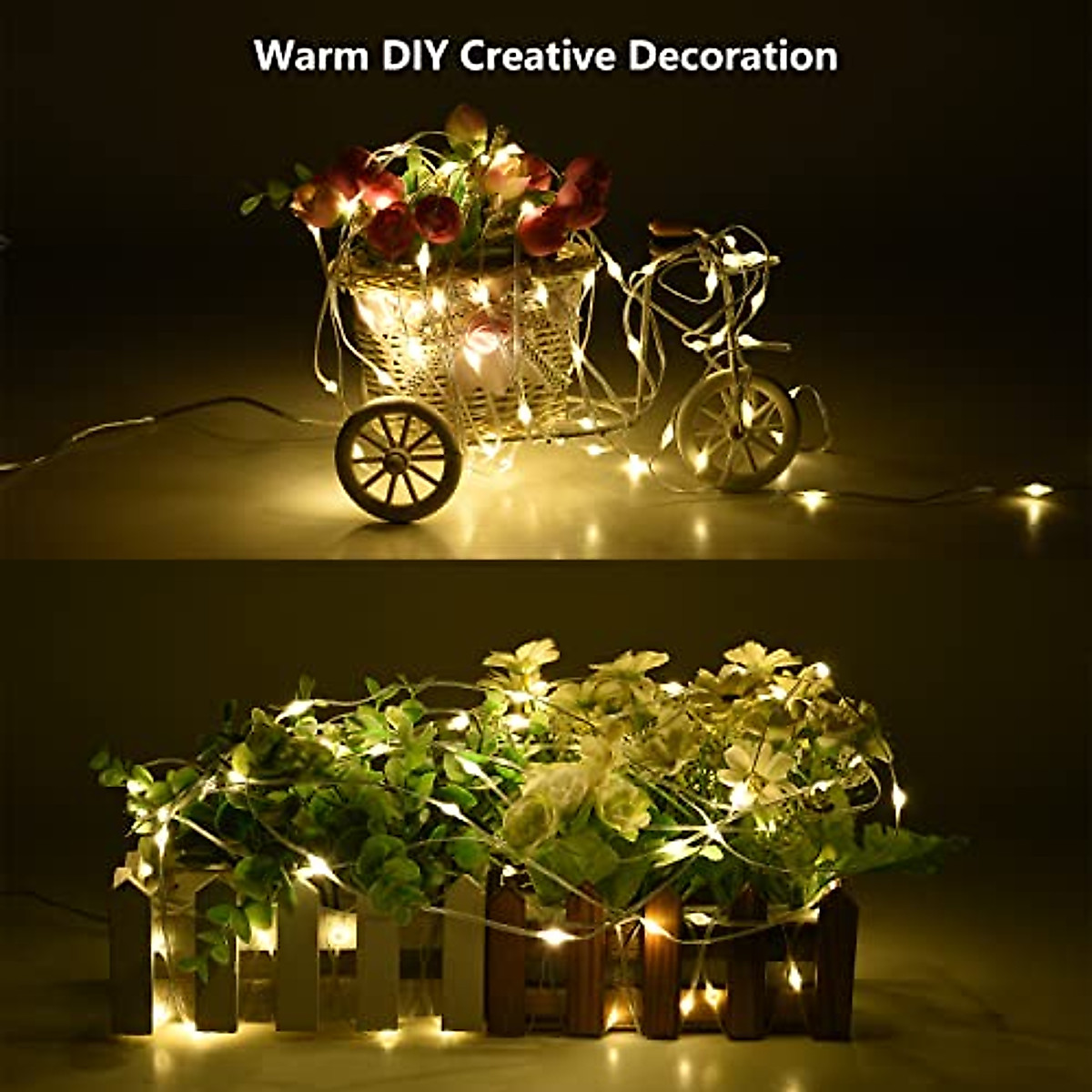 Fairy Lights USB Plug in, 2 Pack×33ft LED String Lights with Remote, 8 Modes Fairy String Lights, Christmas Lights Indoor Outdoor, Twinkle Lights for Bedroom, Party,Garden,Tree (Warm White)