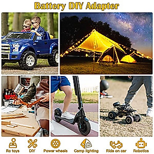Power Wheels Adapter for Dewalt 20V Battery Adapter Power Wheels Battery Conversion Kit with Switch, Fuse & Wire Terminals, 12AWG Wire, Power Connector for DIY Ride On Truck, RC Car Toys and Robotics