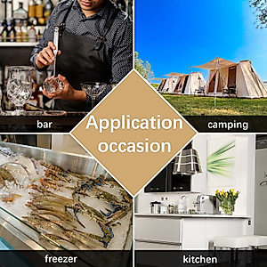 Stainless Steel Ice Picks Crushed Ice Tool With Safety Cover Bar Tools Ice Crushers Chisel Ice Cube Awl Sharp Cone With Non-Slip Handle (Silver)