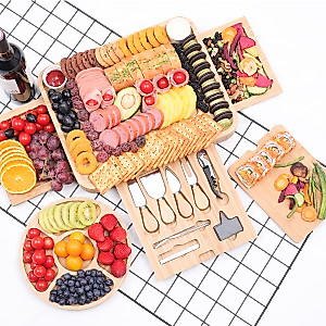 Charcuterie Boards Cheese Boards Set with Knife Set for House Warming Gifts New Home Decor, Anniversary Birthday & Wedding Gifts for Couple, Bridal Shower Gift for Women