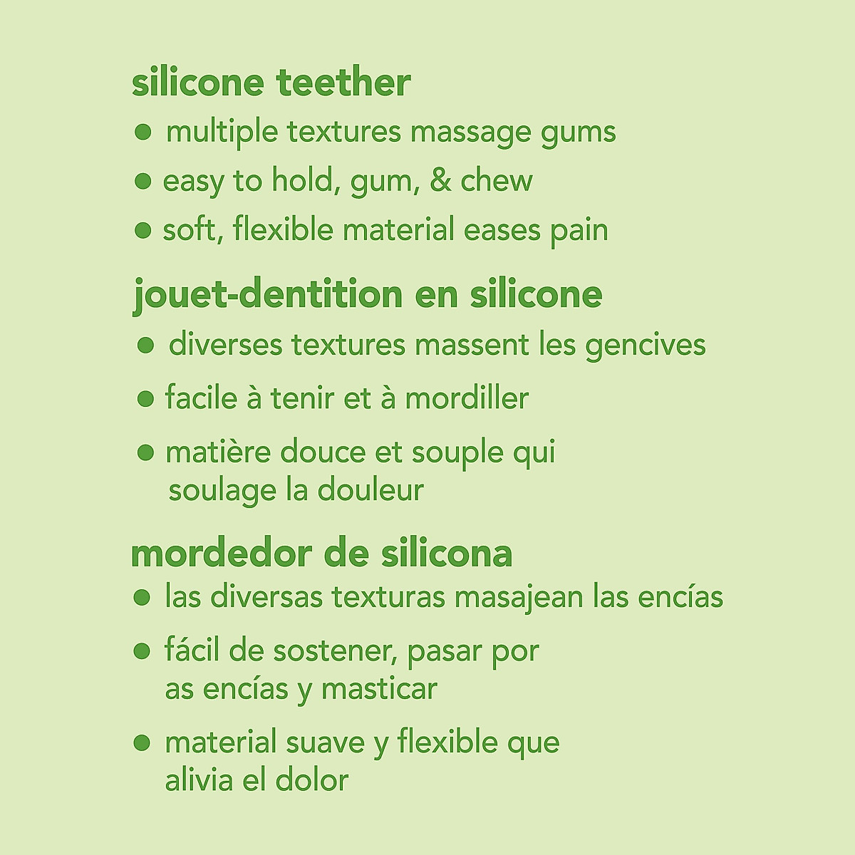 green sprouts Silicone Teethers (2 Pack) | Soothes Gums & Promotes Healthy Oral Development | Multiple Textures Massage Gums, Easy to Hold, Gum, & chew, Dishwasher Safe , Pink