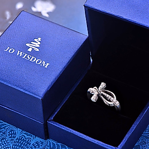JO WISDOM 925 Sterling Silver Cubic Zirconia Cross Infinity Ring Size 6