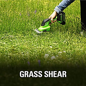 Greenworks 24V Cordless Shear Shrubber, 1.5Ah USB Battery and Charger Included