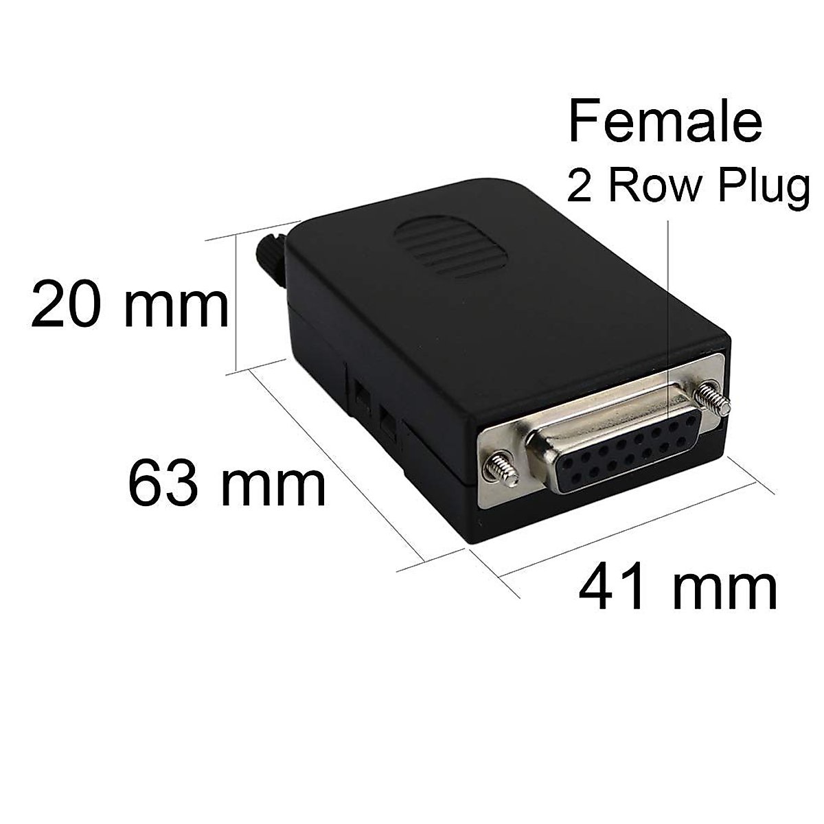Twinklebay D-SUB DB15 Female 15 Pin Jack Port to Terminal Breakout Board Connector, 2 Row Plug with Case