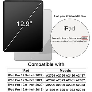 AHPYEBZ Clear Case for iPad Pro 12.9 inch 6th/5th/4th/3rd Generation (2022/2021/2020),Clear case for iPad Pro 12.9 Shockproof TPU Protective Case (Transparent)