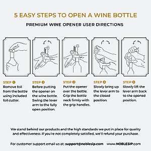 Manual Rabbit Wine Opener [2023 Upgraded] NOBLESIP. Easily Removes Natural and Synthetic Corks. Lever corkscrew, the Wine Enthusiasts Choice. Designer Gift Box. Improved rabbit opener (Bronze Single)