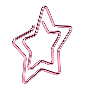 100Pcs Multifunctional Document Clip Cute Pink Star Shape Corner Clips Bookmark Metallic Paper Clips Page Markers Clips Bookmark Fixing Tool for Office