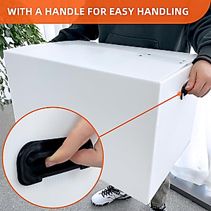 Sonahomo plastic storage bins with lids containers,55qt(19.7"x13.8"x11.8") 6 pack,collapsible moving boxes with handles stackable storage bins,Double-layer hollow shock-absorbing material,white