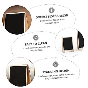 Anneome 3pcs Message Board Wedding Chalkboard Signs Mini Wood Chalkboard Labels Tabletop Easels for Painting Black Mini Table Wooden Billborads Cypress Catering Supplies Buffet