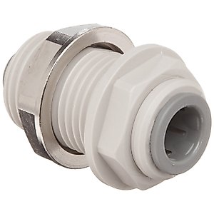 John Guest Acetal Copolymer Tube Fitting, Reducing Bulkhead Union, 3/8" x 1/4" Tube OD (Pack of 10)