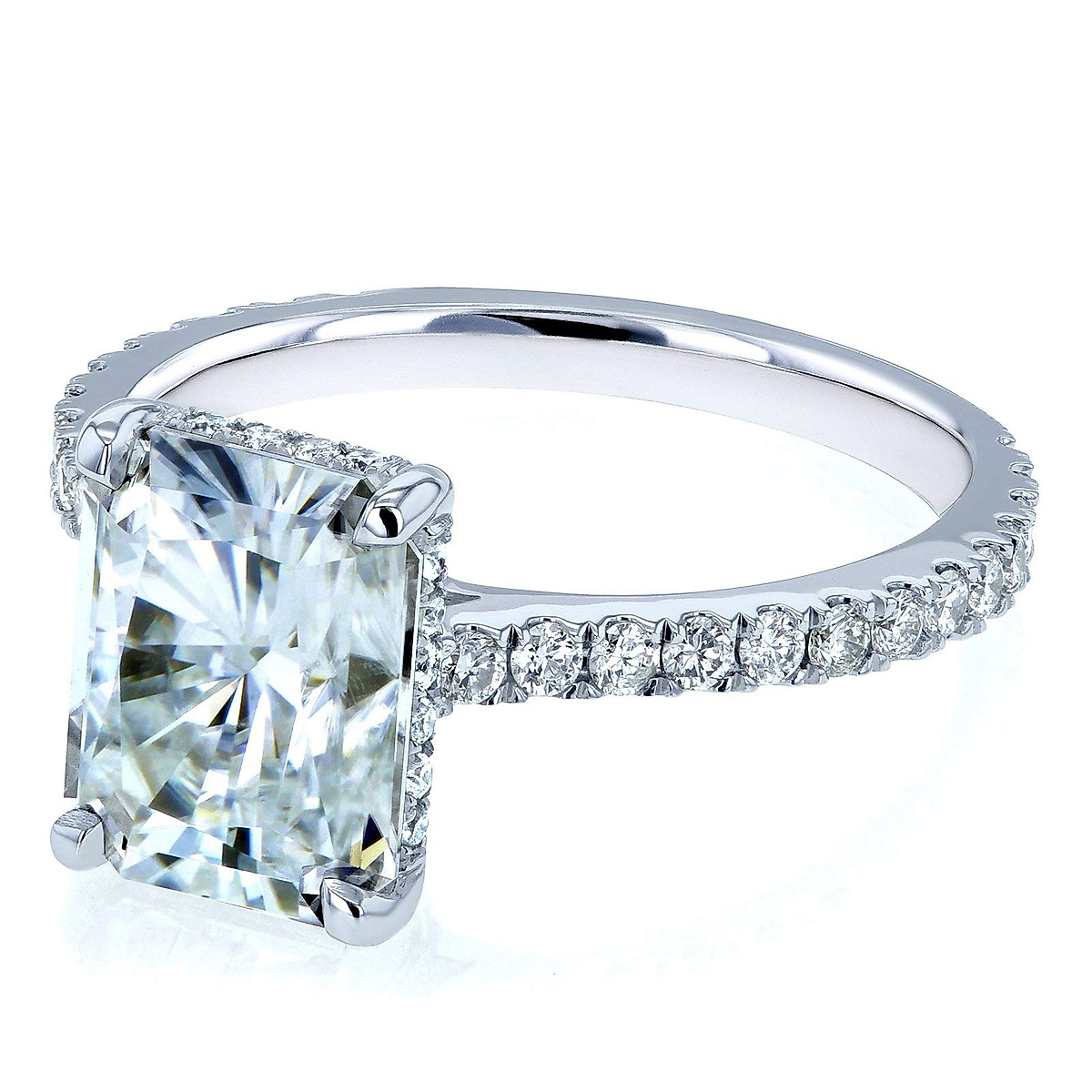 Kobelli Radiant-cut Moissanite Engagement Ring 3 1/10 CTW 14k White Gold, 7