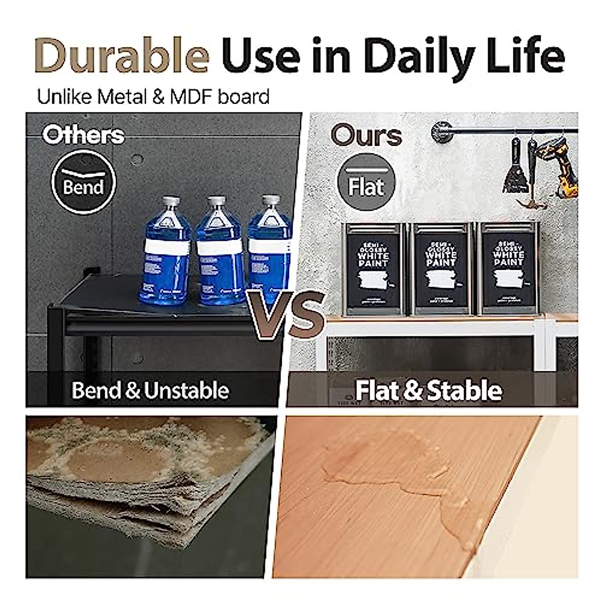 HOMEDANT House Z-Beam White 48" Wide Heavy Duty Garage Storage Shelving Adjustable 5-Tier Metal Shelves Laminated Organization Shelf Industrial Utility Rack Pantry Shed Warehouse Office Store 1Pack