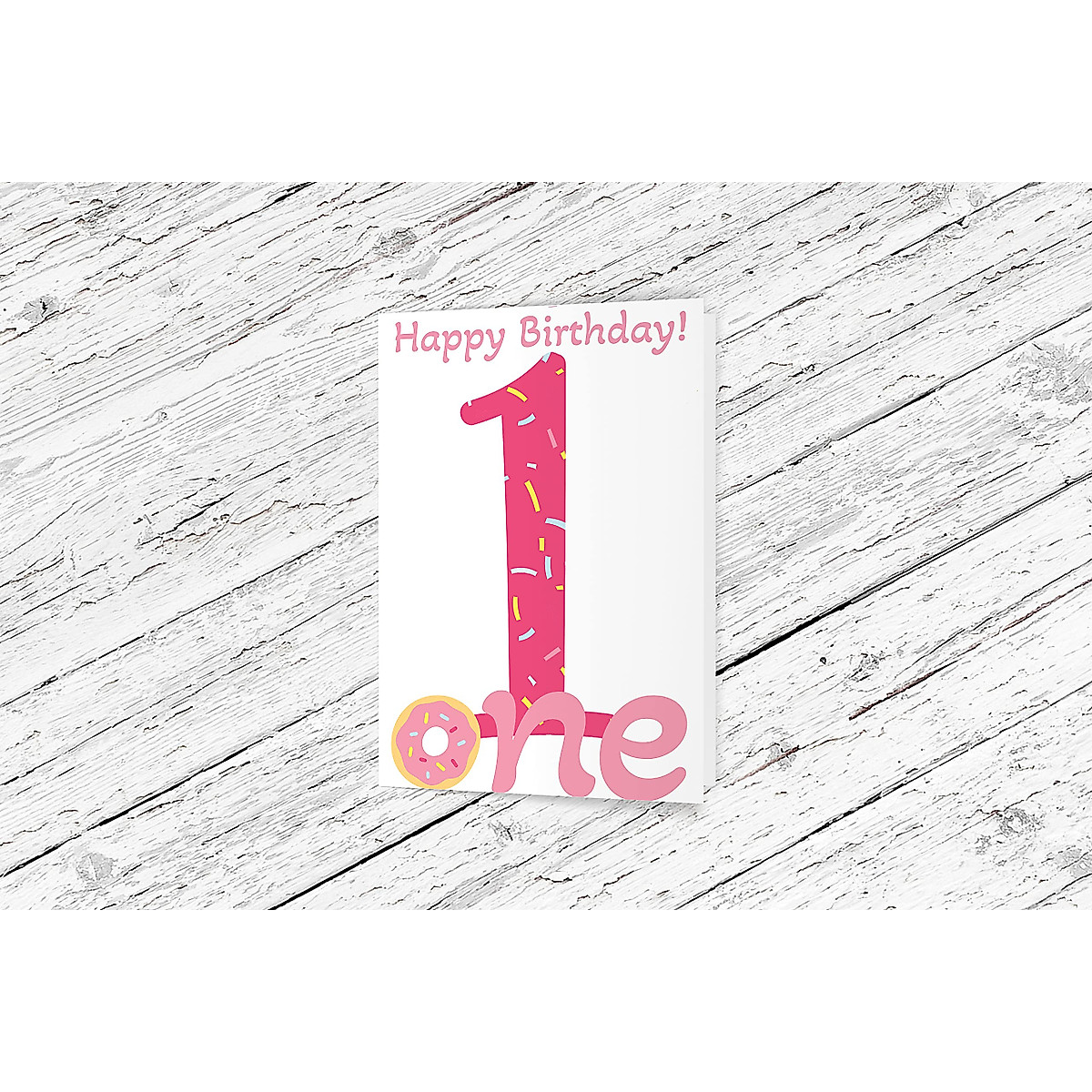 Red Door Inspirations One Sweet Birthday, First Birthday Card for 1 year old Daughter, Niece, Granddaughter, Cousin,or Friend. Single Greeting Card with Envelope. (ONE Sweet BIrthday)