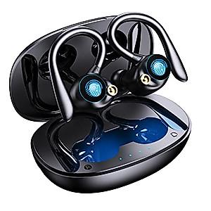 Wireless Earbuds Bluetooth5.2 Headphones 120H Playtime Ear Buds IPX7 Waterproof Bluetooth Earphones, Over-Ear Headphones with 800mAh Charging Case Touch Control for Sport/Running/Work/Gaming