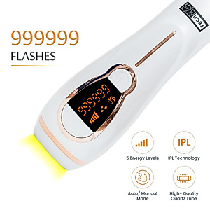 TECHCIFY Laser Hair Removal | Permanent Painless Hair Removal for Women | IPL Hair Removal with Five Energy Levels and 999,999 Flashes | Epilation for Women and Men at Home