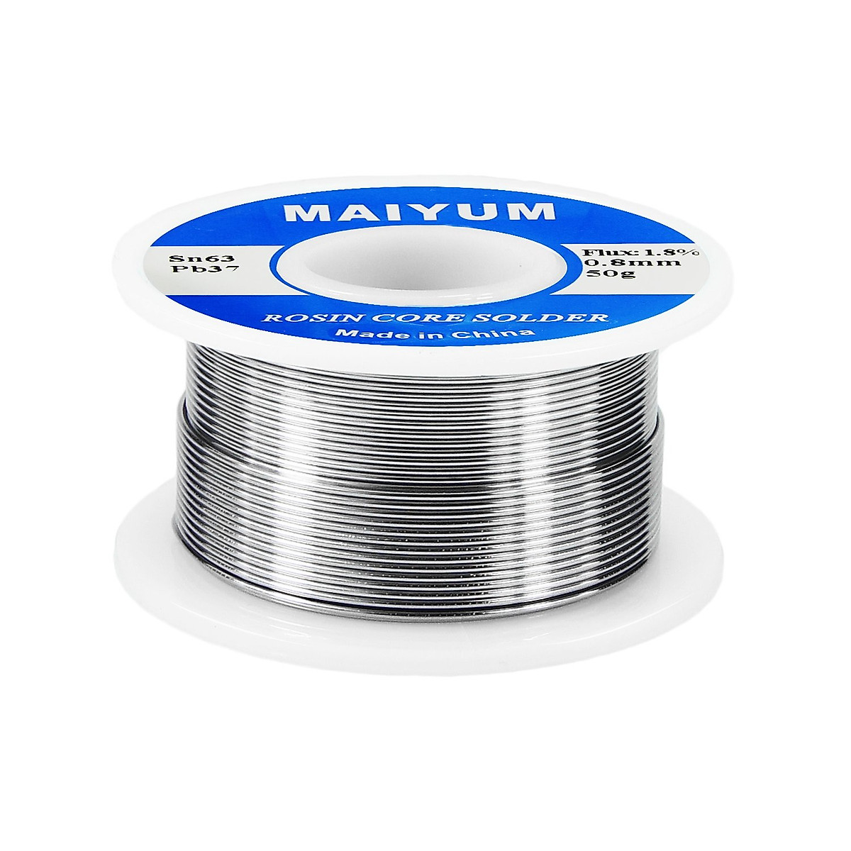 MAIYUM 63-37 Tin Lead Rosin Core Solder Wire for Electrical Soldering (0.8mm 50g)