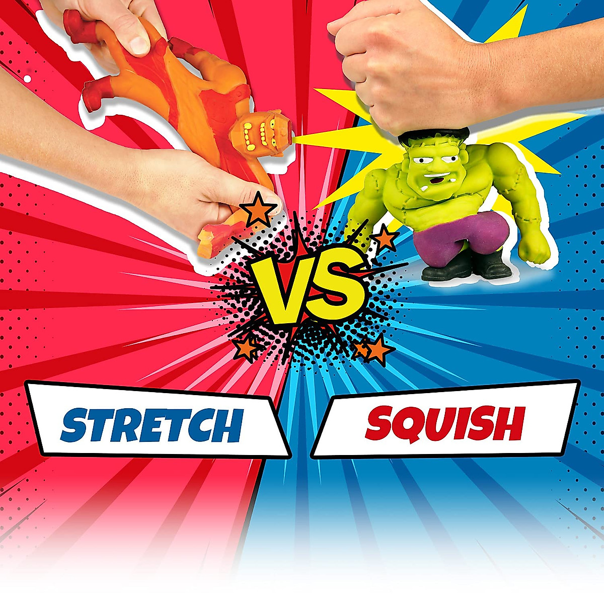 JA-RU Squishy Monster 6 Inch (3 Stretchy Toys Assorted) Stretch Action Figures & Bendy Toys for Kids. Stress Relief Fidget Toys. Anger Management Toys. Superhero Party Favors. 4306-3s