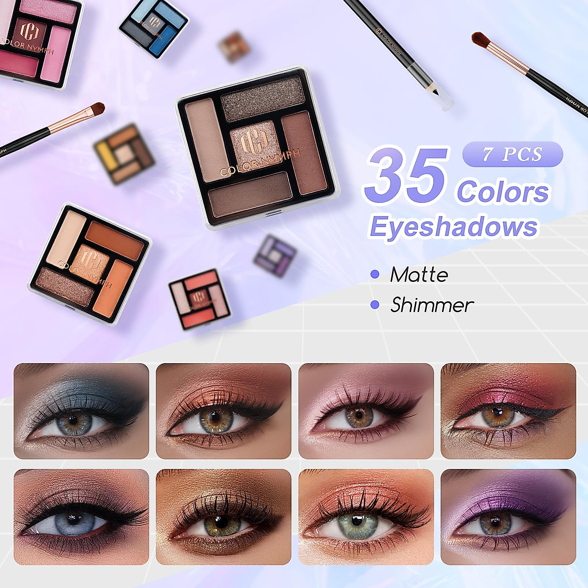 Color Nymph Makeup Kit For Women, Kids Makeup Set For Teens Girls Professional Make Up Kits With Travel Case Full Cosmetics Kit w/ 35 Colors Eyeshadows Lipstick Blush Brushes Lipgloss Mascara