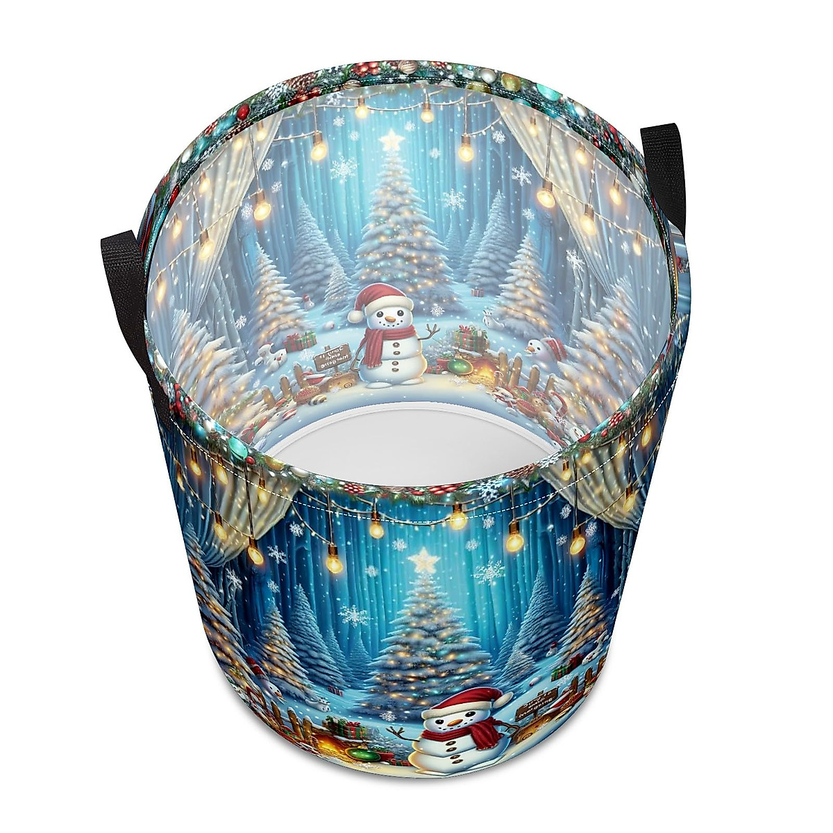 Christmas Snowman Tree Laundry Hamper,laundry Basket,Waterproof Storage Bin for Bedroom,Clothes Organizer Basket,Toys and Blankets in Bathroom