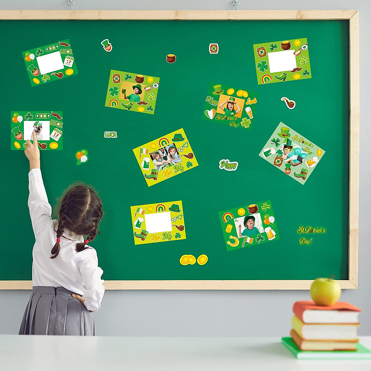 chiazllta 30 Packs St. Patricks Day Picture Frame Craft Kits for Kids St. Patricks DIY Craft Art St. Patrick Day Party Decoration Favor Home Classroom Game Activities