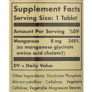 Solgar Chelated Manganese Tablets, 100 Tabs