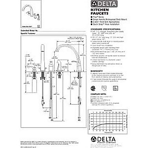 Delta Faucet Pilar Kitchen Soap Dispenser for Kitchen Sinks, Polished Nickel RP50781PN