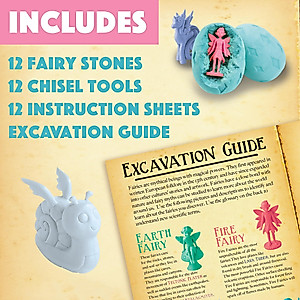 MindWare Dig It Up! Discoveries Fairies Dig Kit – 12 Surprise Eggs and 12 Fairies Toys for Girls & Boys - Great for Birthday Party Kids Activities - Ages 4 and Up