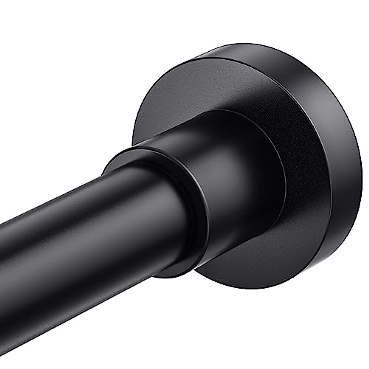 BRIOFOX Shower Curtain Rod Adjustable 75-89 Inch, Spring Tension Shower Rod No Drilling Non Slip, Matte Black