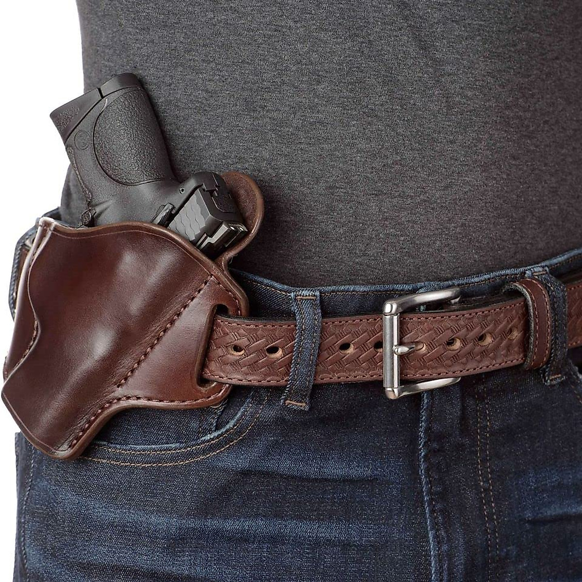 Bullhide Belts Mens Leather Belt for Casual Dress, 1.50" Wide 1.50" Wide, Brown, 38 Inches