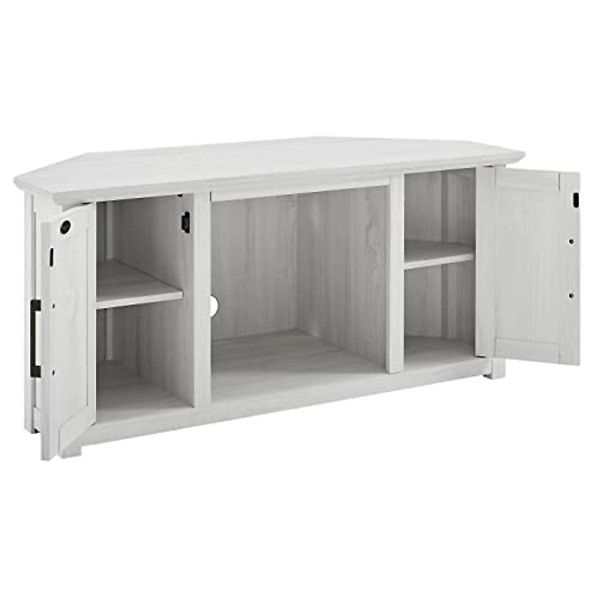 Crosley Furniture Camden TV Stand for 50+ inch TVs, Entertainment Center with Adjustable Storage Shelves, Whitewash