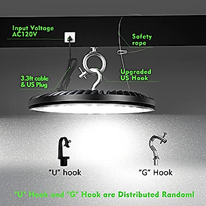 bulbeats LED High Bay Light 150W, 21000Lm (Eqv.600W MH/HPS) UFO high Bay LED Light, 5000K Daylight ETL Listed Bay Lighting with US Plug Energy Saving Upto 1100KW*4/Y(5Hrs/Day) -4Pack