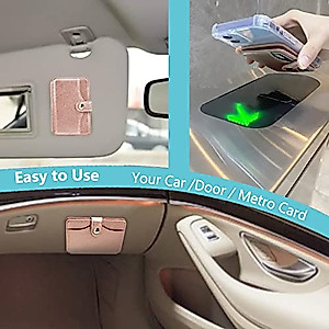 Phone Wallet Stick on,Credit Card Holder for Cell Phone,Leather Minimalist Wallet for Back of Most Smart Phone (Pink)