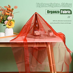 MoDooris Red Organza Fabric 58" Wide Bridal Solid Sheer Organza Crystal Shiny Organza Tulle Silky Fabric for Bridal Dress, Wedding Decorations, Backdrop Arch, DIY Crafts, Sewing(1 Yard)