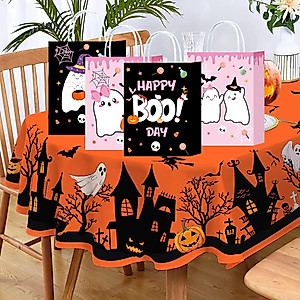 Keioy Halloween Paper Gift Bags 24 Pack, Halloween Themed Treat Bags with 4 Unique Designs (6 Pcs Each) for Happy Boo Day, Pumpkin Gifts, Ghost Party Favors, Perfect Halloween Goody Bags for Parties