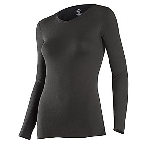 ColdPruf Women's Basic Active Wear Crew Top, Black, Small