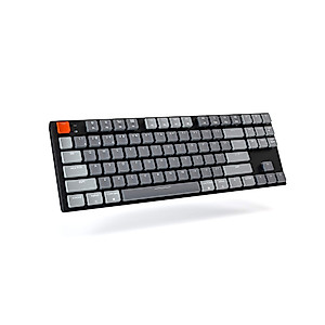 Keychron K5 87 Key Ultra-Slim Wireless Bluetooth/USB Wired Mechanical Gaming Keyboard, TKL Tenkeyless RGB LED Backlit Low Profile Brown Switches for Mac Windows, N-Key Rollover, Version 5