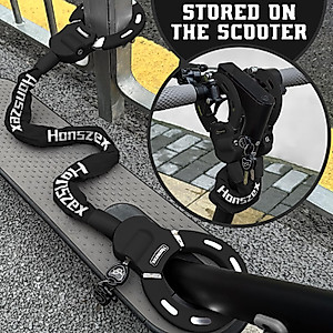 Honszex Scooter Lock, Bike Locks High Security with Key, 36.22inch Heavy Duty Bike Lock Chain, Accessories for e-Bikes & e-Scooters, Lock for Bicycle, E-Bike, Electric Scooter