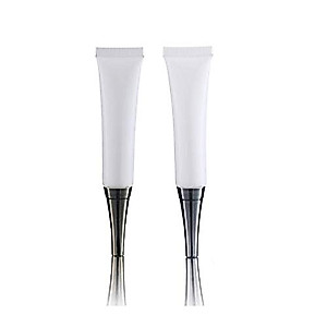 6PCS 15ML/0.5oz Empty White Plastic Soft Squeeze Tubes Cosmetic Eye Cream Tube Bottle with Silver Cap Makeup Sample Travel Packing Container Jars Dispenser for Eyecream Lip Balm Gloss DIY Beauty Tool