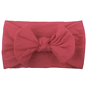 DED 18 Pieces Nylon Newborn Headbands Hair Bows Elastics Soft Bands Headwraps for Newborns Infants Toddlers