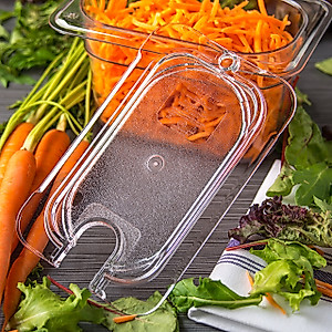 Carlisle FoodService Products 10337U07 StorPlus Ninth Size Polycarbonate Universal Flat Surface Notched Food Pan Lid, Clear