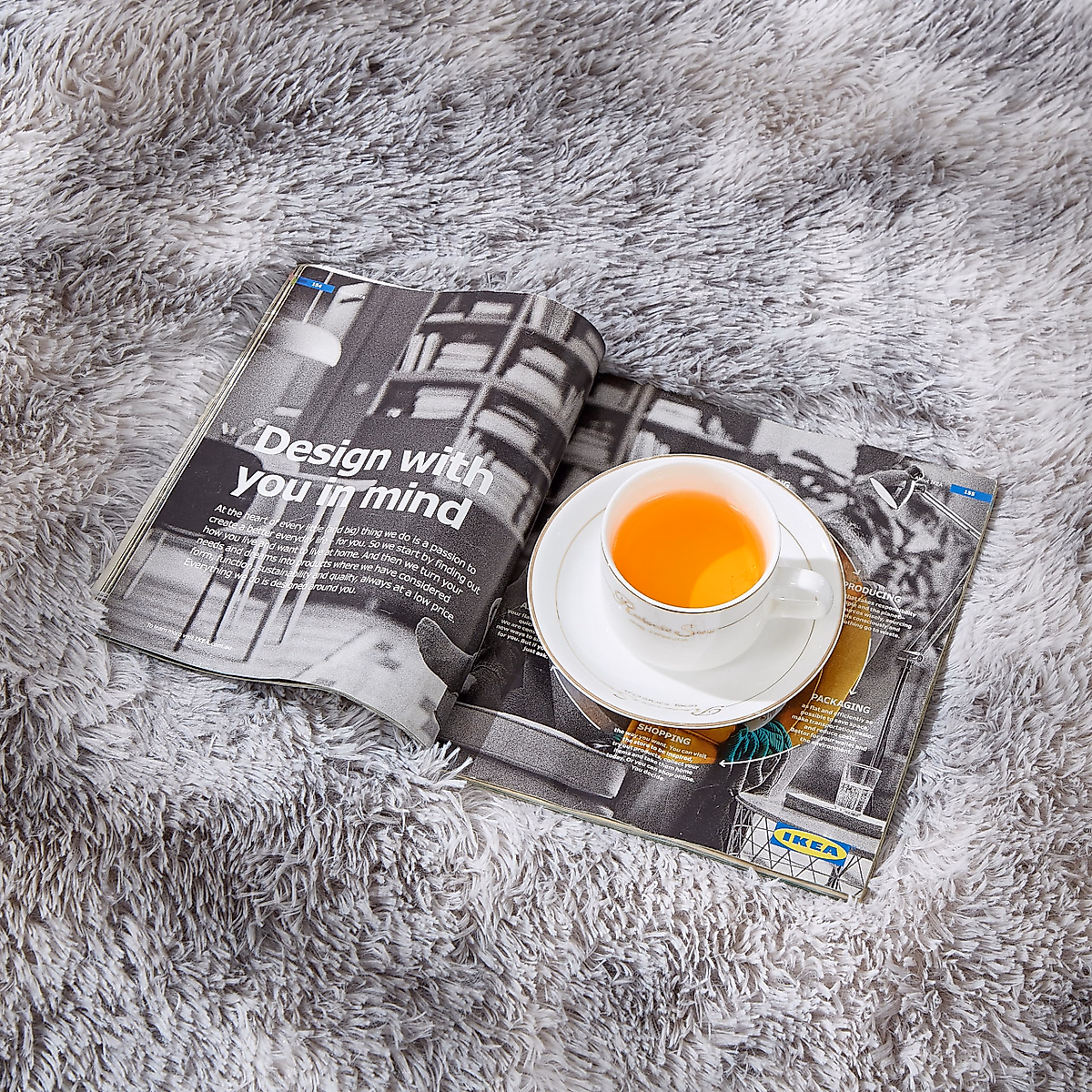 FASSWFASS Area Rugs 8x10,Living Room Rug Fluffy Comfortable Large Area Rug Bathroom Rugs Non Slip Bottom Washable Tie Dye Used for Bedroom,Kids Room Living Room Nursery Rug Grey 8 * 10