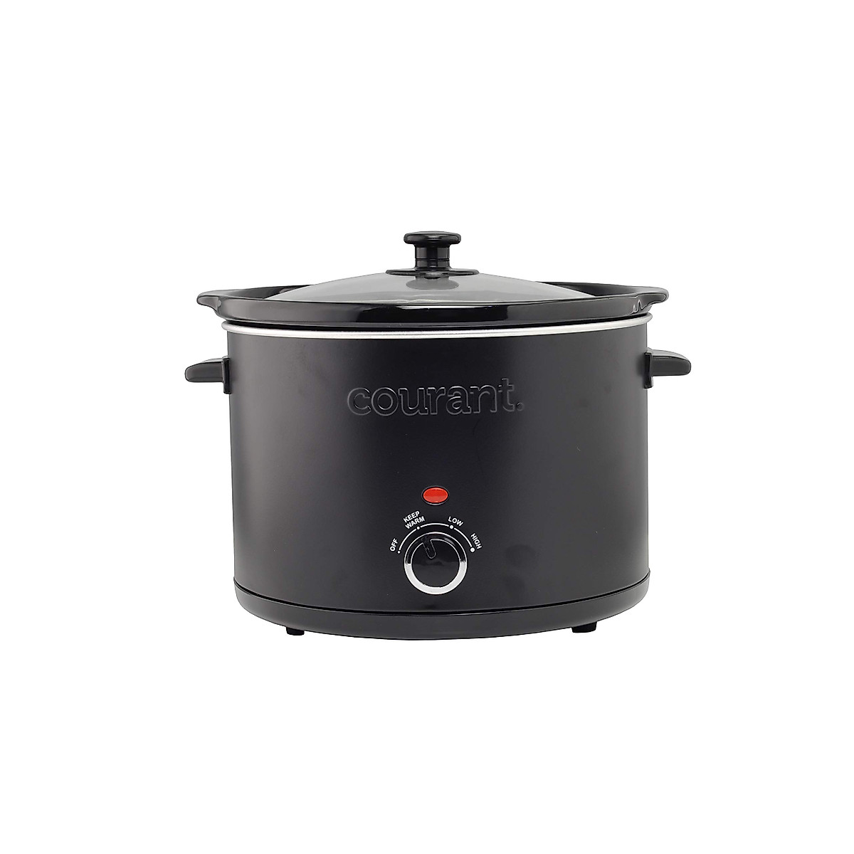 Courant Slow Cooker 5.5 Quart Crock, with Easy Cooking Options, Dishwasher Safe Pot and Glass Lid, Matte Black