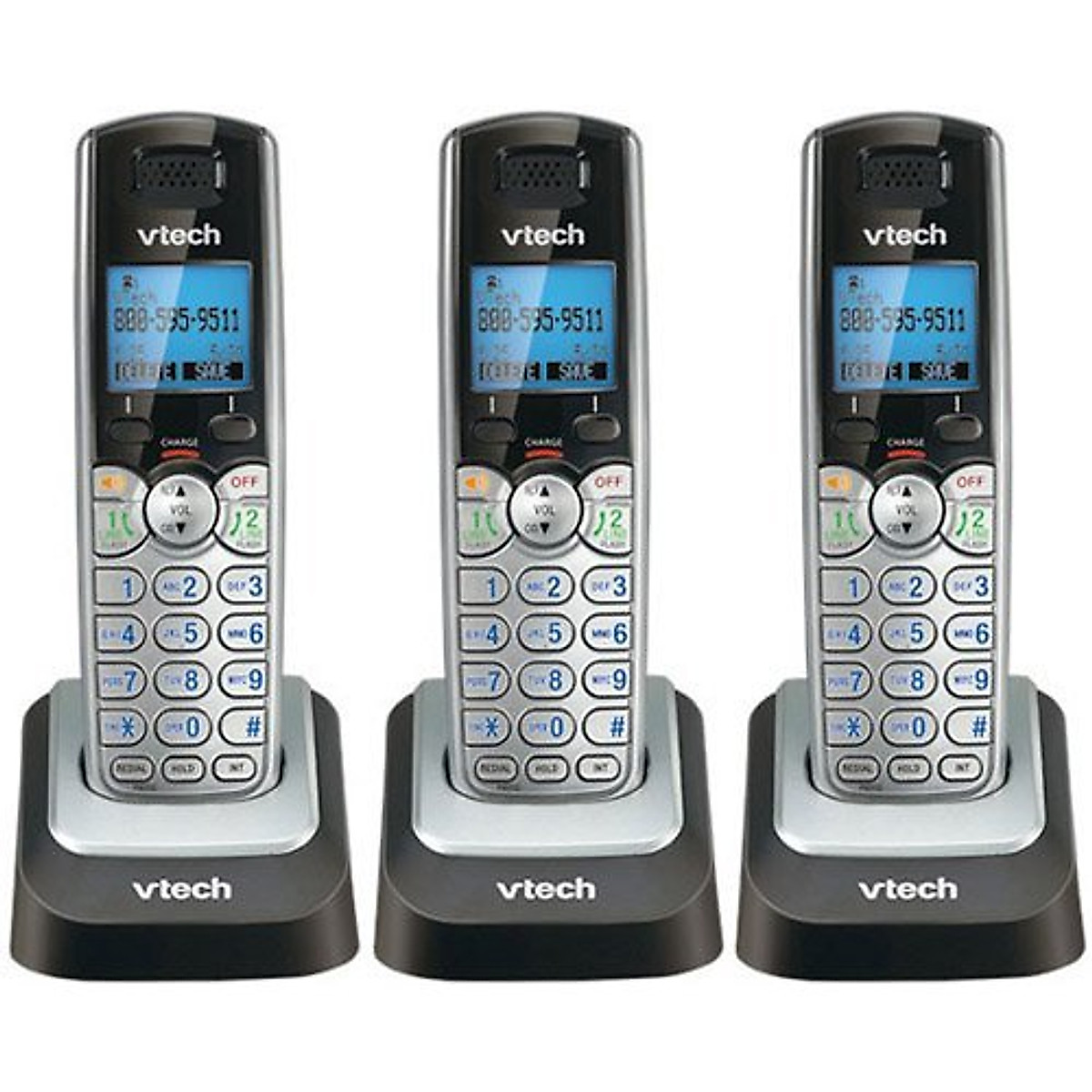 Vtech DS6151 Base with 3 Additional DS6101 Cordless Handsets Bundle