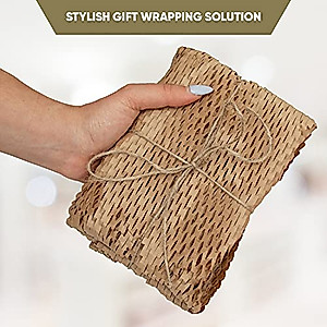 ecoducer 15”x164’ Honeycomb Packing Paper Moving Supplies with 48 Fragile Stickers &100 ft Jute Twine. Eco Friendly Bubble Cushioning Wrap Packing Material. Biodegradable Shipping Supplies.