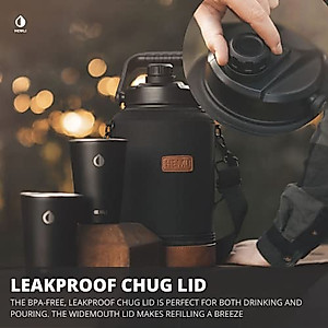 HEMLI One Gallon Water Bottle Insulated, 128 oz Insulated Stainless Steel Water Bottle, One Gallon Jug, Double-Walled Vacuum-Sealed Insulated Beer Growler, with Carrying Case