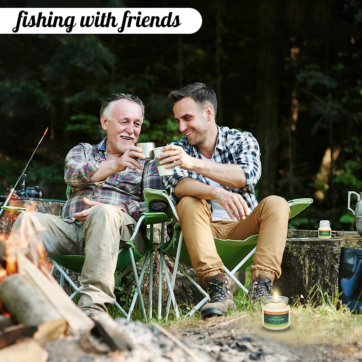 Citronella Candles 4-Pack, 4oz Yellow Soy Wax with Lemongrass Essential Oil - Scented Glass Jar Candles for Outdoor and Indoor Use