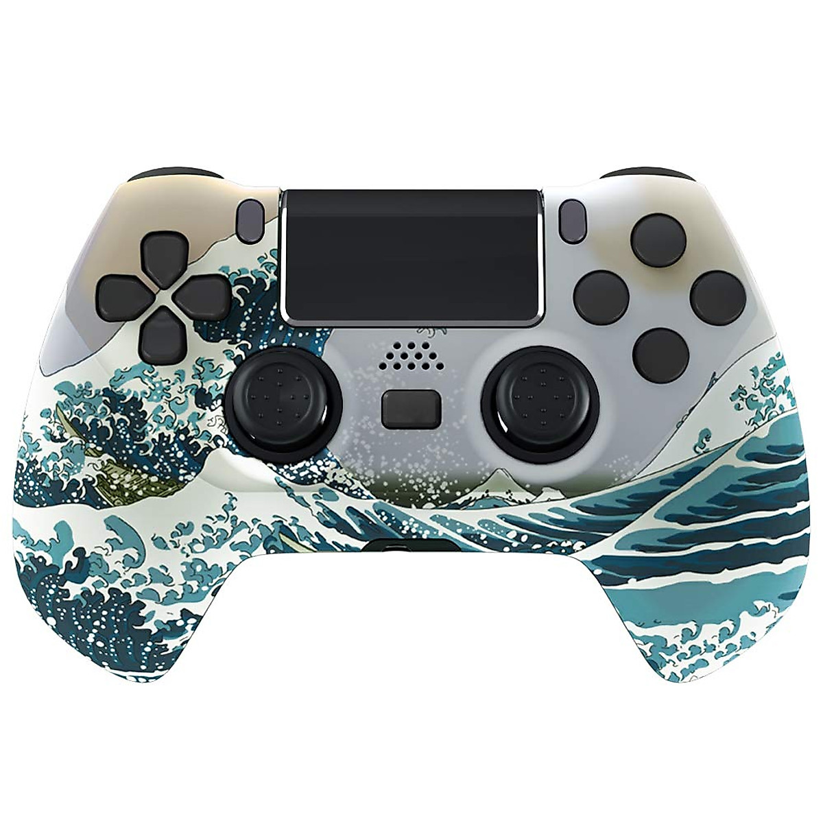 eXtremeRate The Great Wave Decade Tournament Controller (DTC) Upgrade Kit for PS4 Controller JDM-040/050/055, Upgrade Board & Ergonomic Shell & Back Buttons & Trigger Stops - Controller NOT Included
