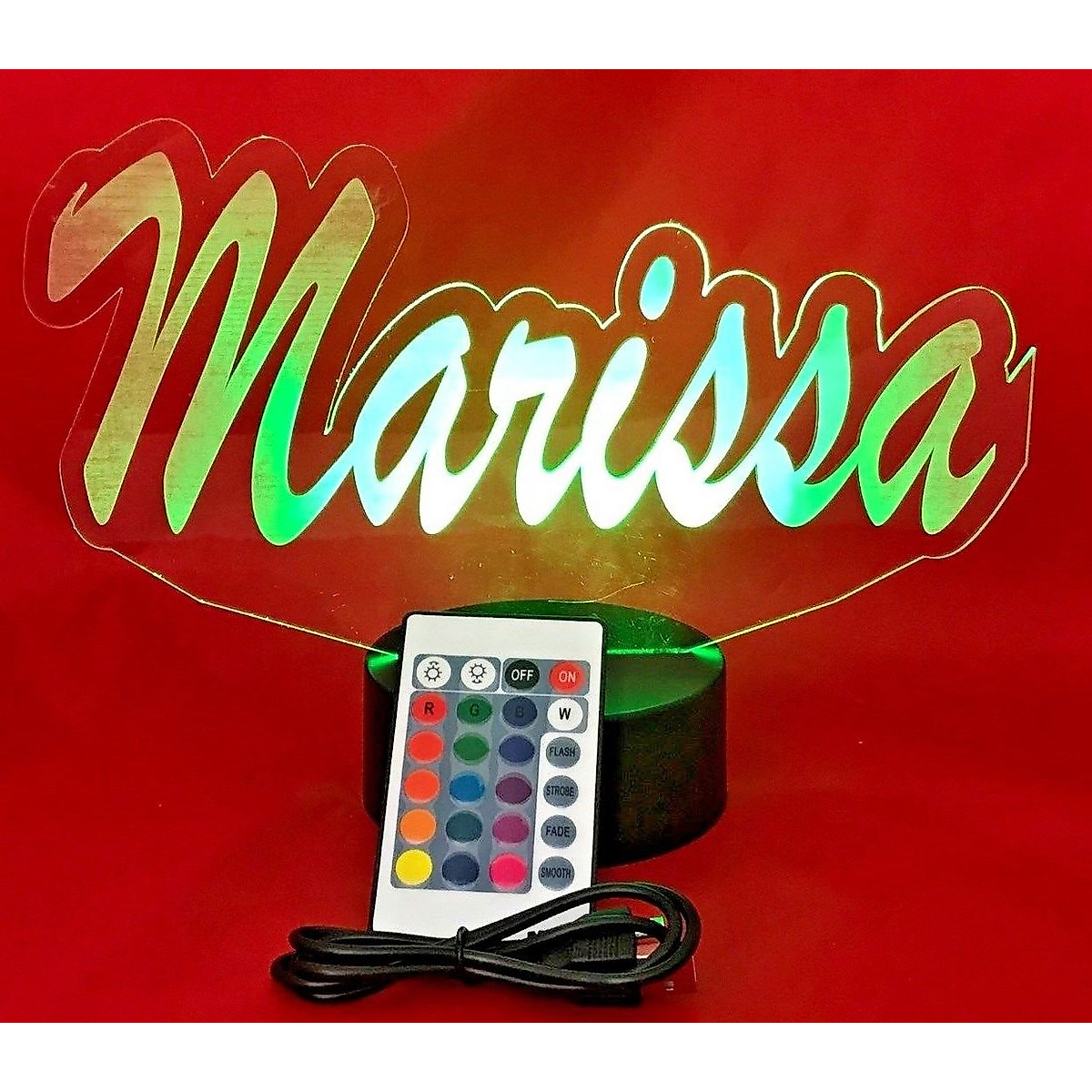 Name Light Up Lamp Any Name Shape Lamp LED Personalized Create Your Own Name In Script Cursive Table Lamp LED, Our Newest Feature - It's WOW, With Remote 16 Color Options, Dimmer, Free Engraving